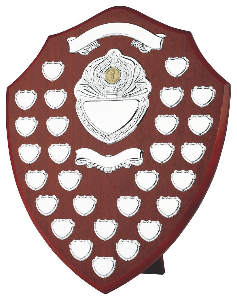 25cm Annual Wood Shield Award With Engraving Scroll Jackson Trophies